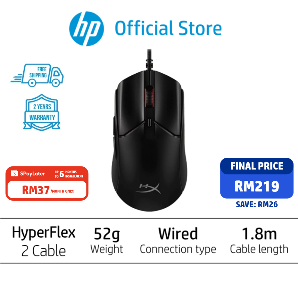 HyperX Pulsefire Haste 2 - Gaming Mouse Black / Ultra-lightweight / 26K ...