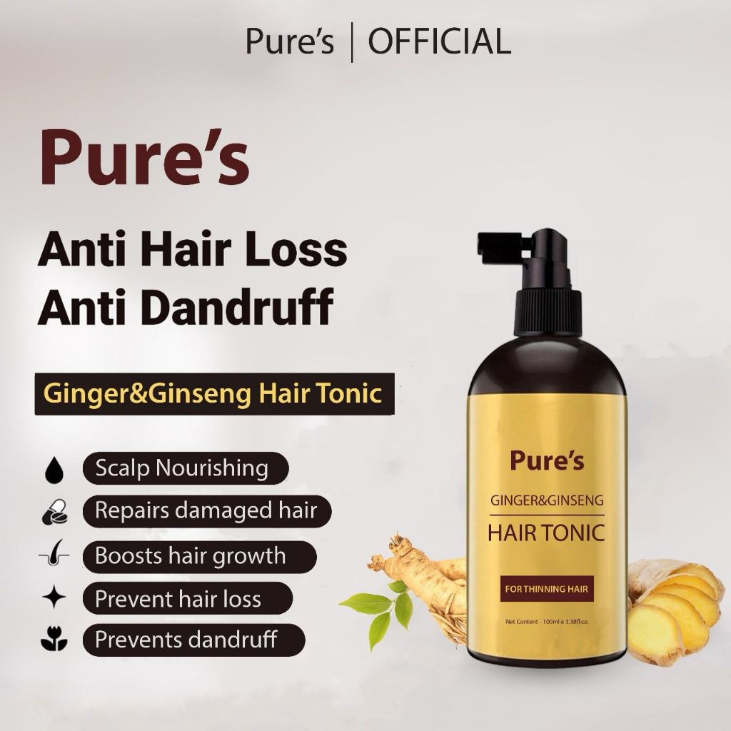 Pure’s Hair Tonic Ginger&Ginseng Organic Haircare Rambut Koko produk ...