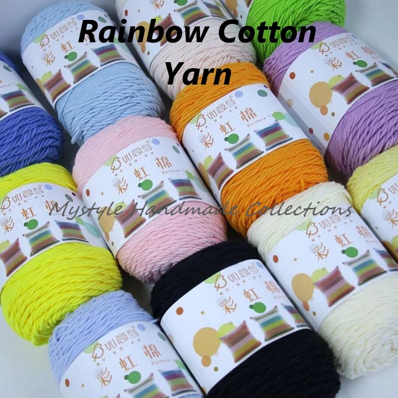 Benang Kait Rainbow, Benang Pelangi, Rainbow Yarn Cotton, Milk Cotton 5 ...