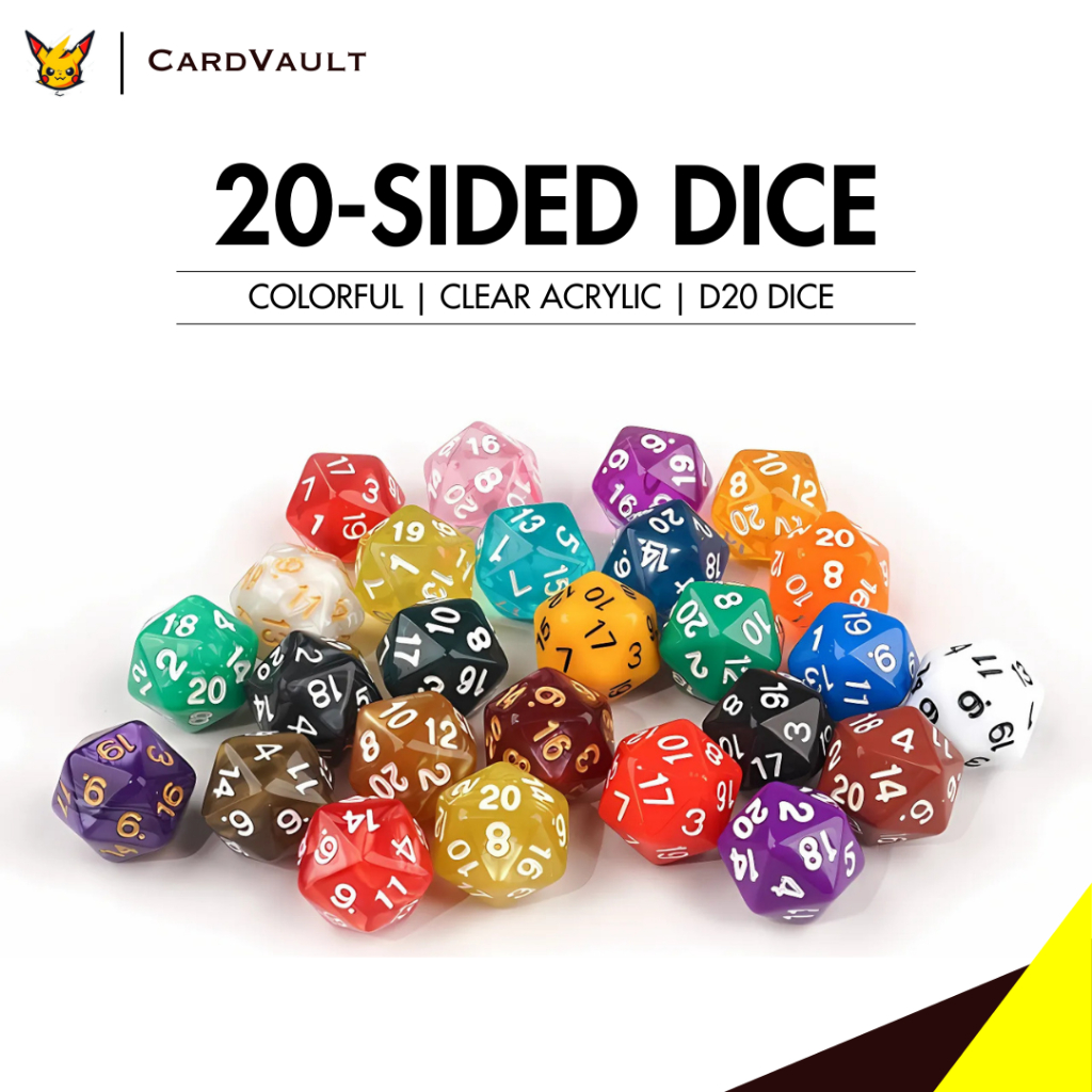 20-Sided Dice - D20 Polyhedral Acrylic Dice for DND RPG MTG Table Game ...