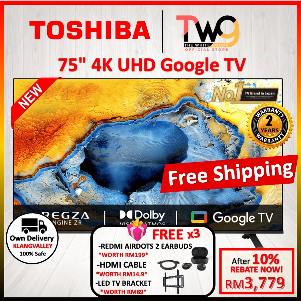 [FREE SHIP + 3 GIFT] Toshiba 75" Smart Android 4K UHD Google Led TV ...
