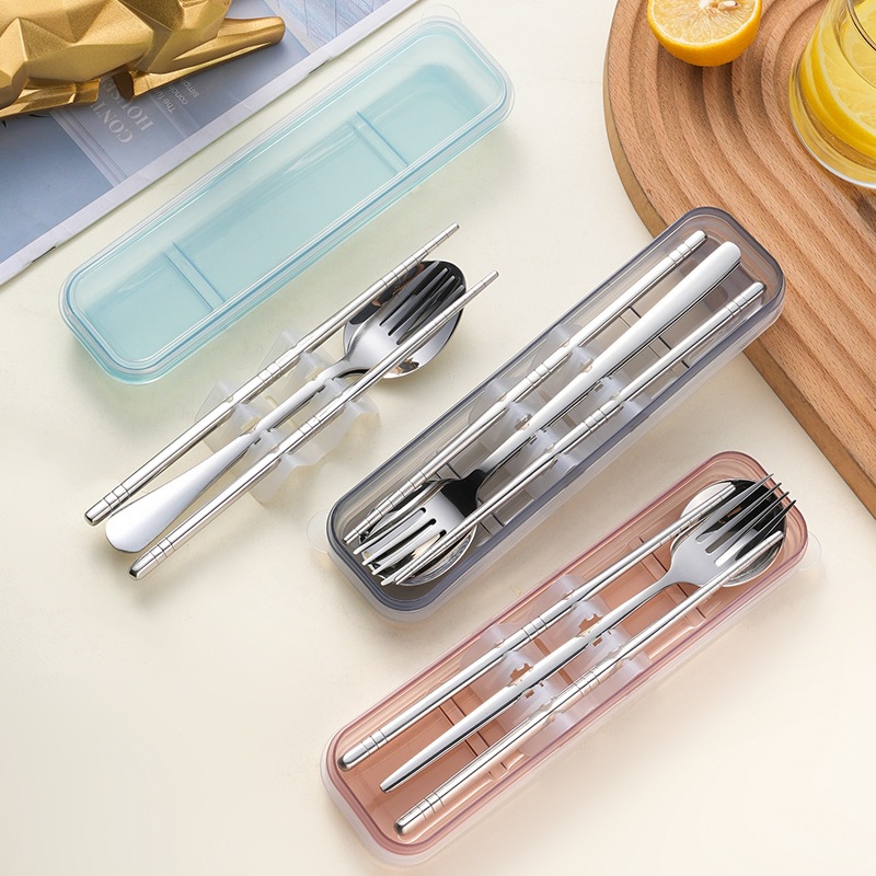 Stainless Steel 3Pcs Tableware Set/Macaron Color/Fork Spoon Chopsticks ...