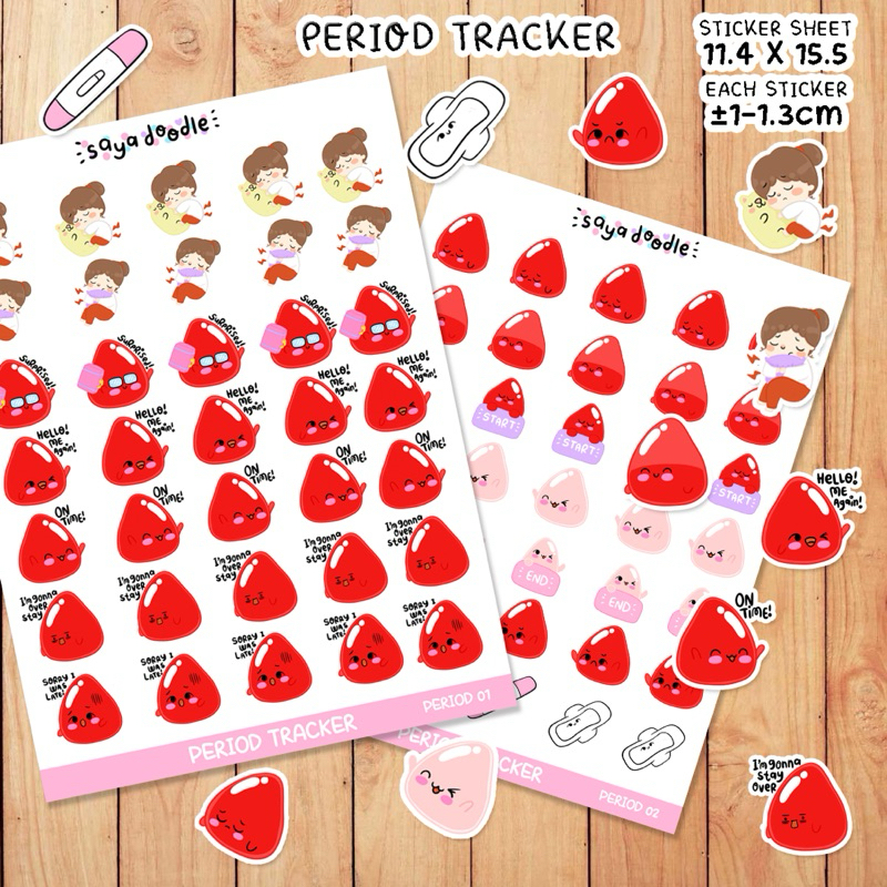 Period Tracker Planner Sticker End Period Start Period Cute Doodle ...
