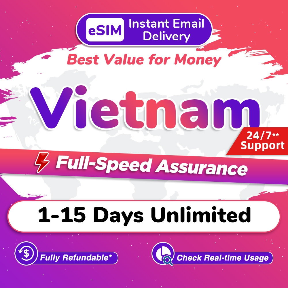 Vietnam eSIM Pro 1-15Days Daily 300MB-3GB Unlimited Data | Instant ...