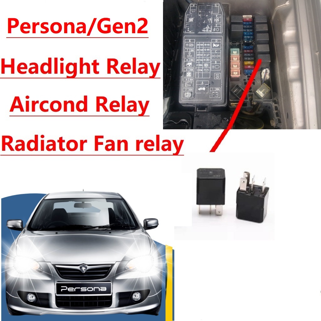 4Pin 12V 30A Headlamp Relay Headlight Radiator Fan Relay Air Condition ...