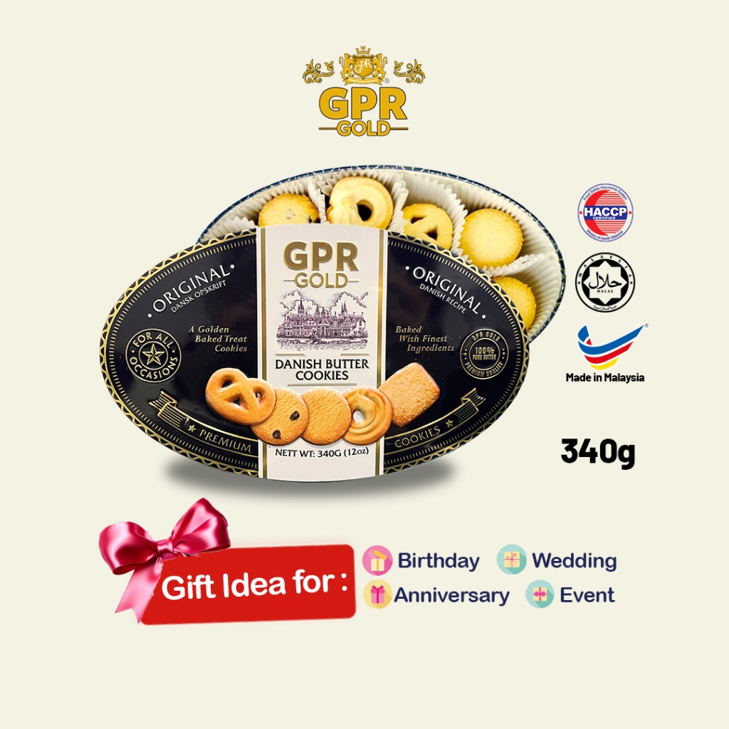 GPR Gold Pure Butter Cookies 100% (340g) - Halal Made From Premium Pure Butter 100% | Shopee ...