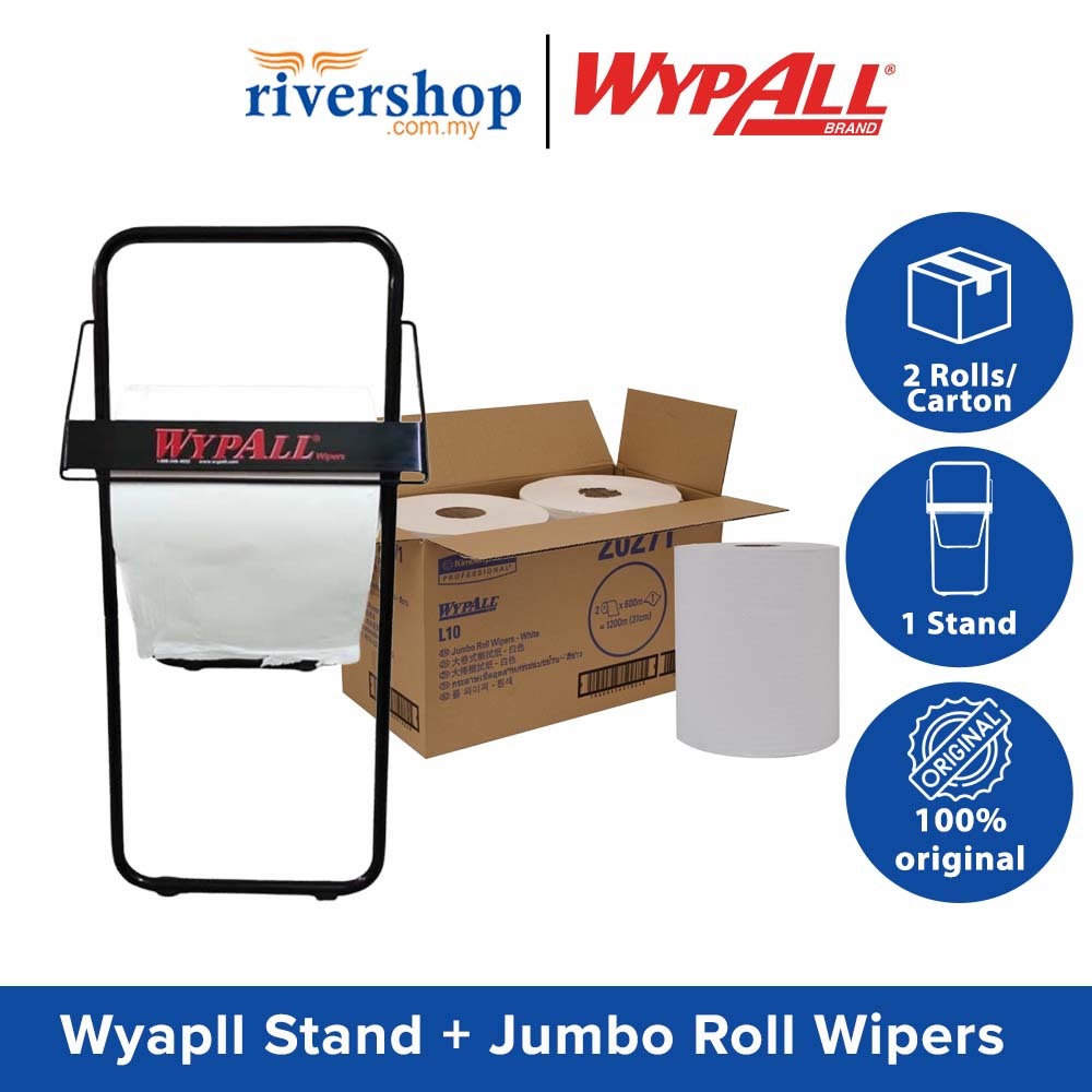 1CTN Wypall L10 Jumbo Roll Wipers 20271 (2rolls/ ctn) + 1 Unit Wypall ...