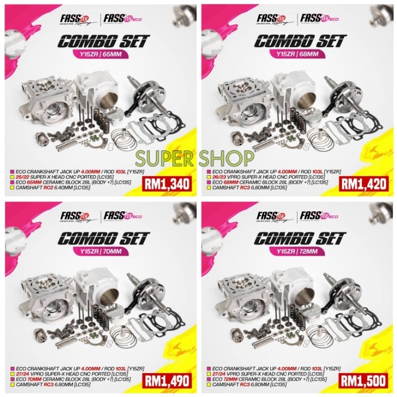 💥YEAR END SALE💥 FASSTEK ECO Racing Combo Set 65 68 70 72 Yamaha 135LC ...