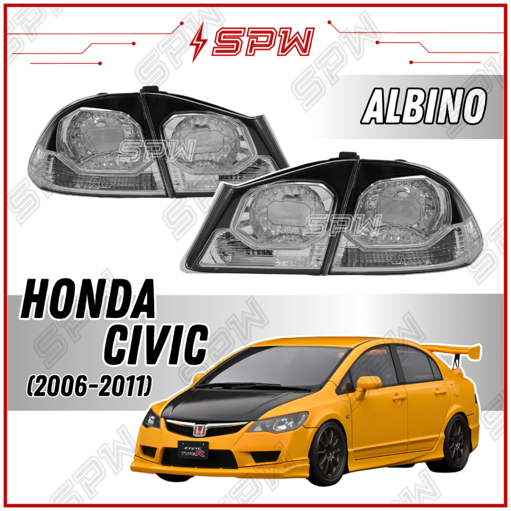 Honda Civic FD (2006-2011) ALBINO Tail Lamp Taillamp Tail Light FD1 FD2 FD3 FD2R Hexagon Type-R ...