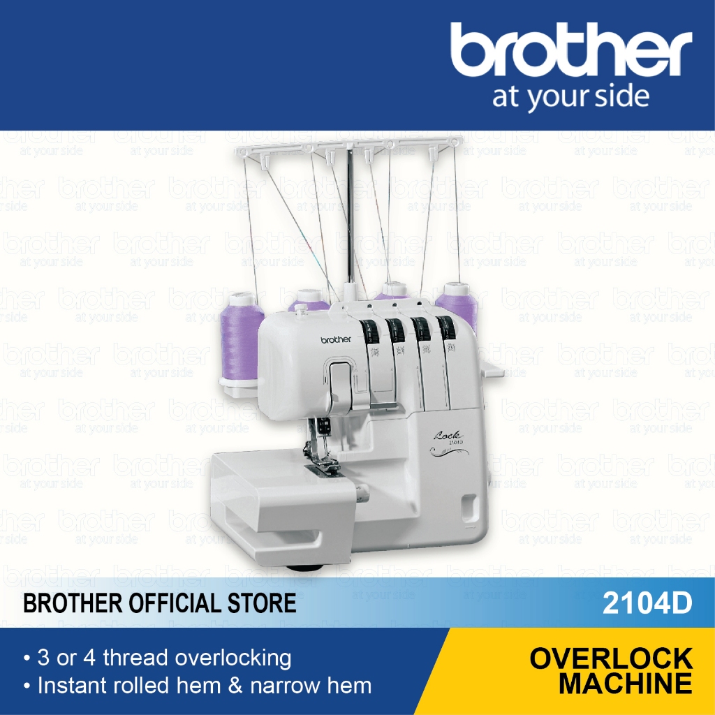 Brother 2104D Overlock Machine | 4 Colour Easy Threading Guide | Rolled ...