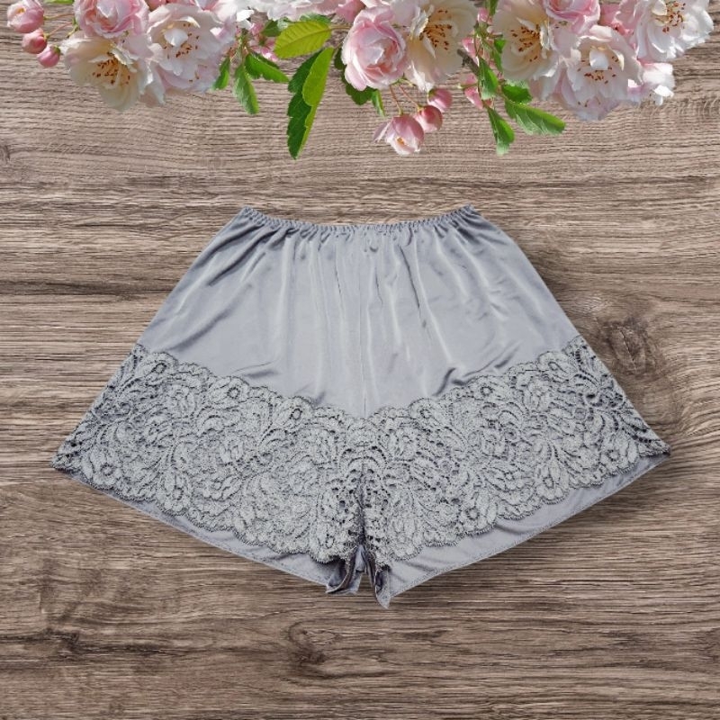 LLS326 (size S to M) Triumph Grey nylon tap pant with lace | Shopee ...