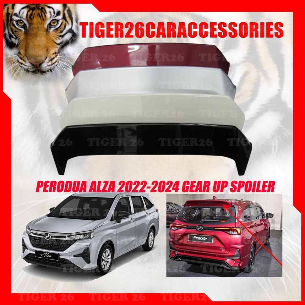 ABS REAR SPOILER PERODUA ALZA 2022 2023 2024 GEAR UP STYLE WITH PAINT ...