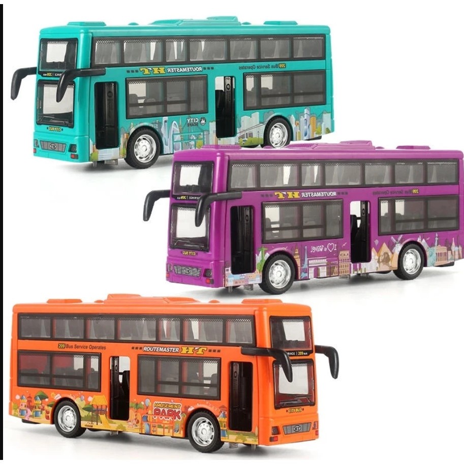Double Decker Travel Bus Car Toy For Kid Boy Vehicles Bus With Light ...