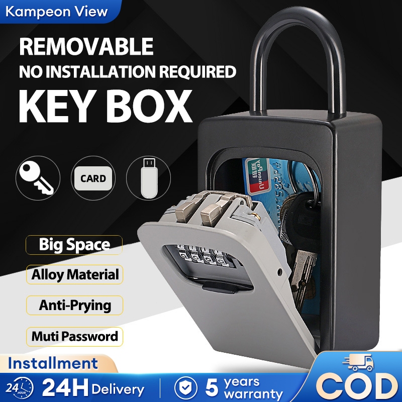 Key Box Key Safe Box Wall Mount Numbering Lock Key Storage Lock Box 4 ...