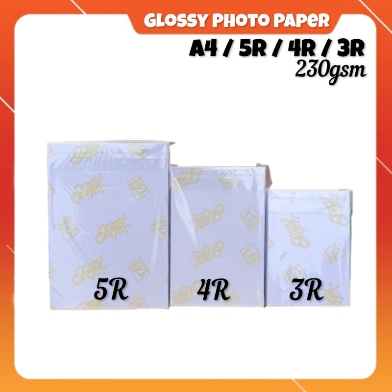 Glossy Photo Paper 4R / A4 / 5R / 3R - 230gsm / 100sheets | Shopee Malaysia