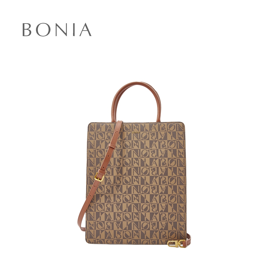 Bonia Terracotta Ciccio Monogram Tote Bag | Beg tote | Shopee Malaysia