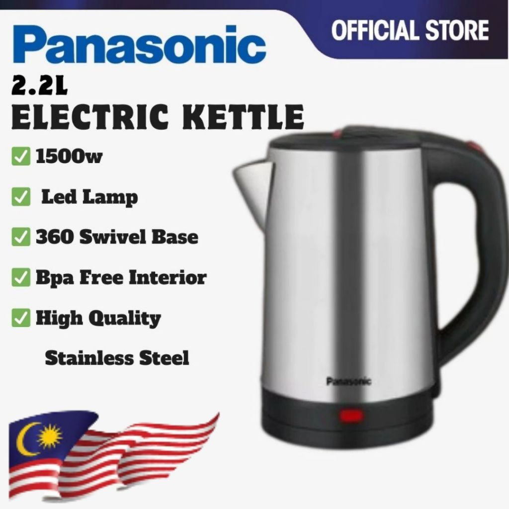 PANASONIC Heater Kettle Electric Kettle 2.2L Stainless Steel Pemanas ...