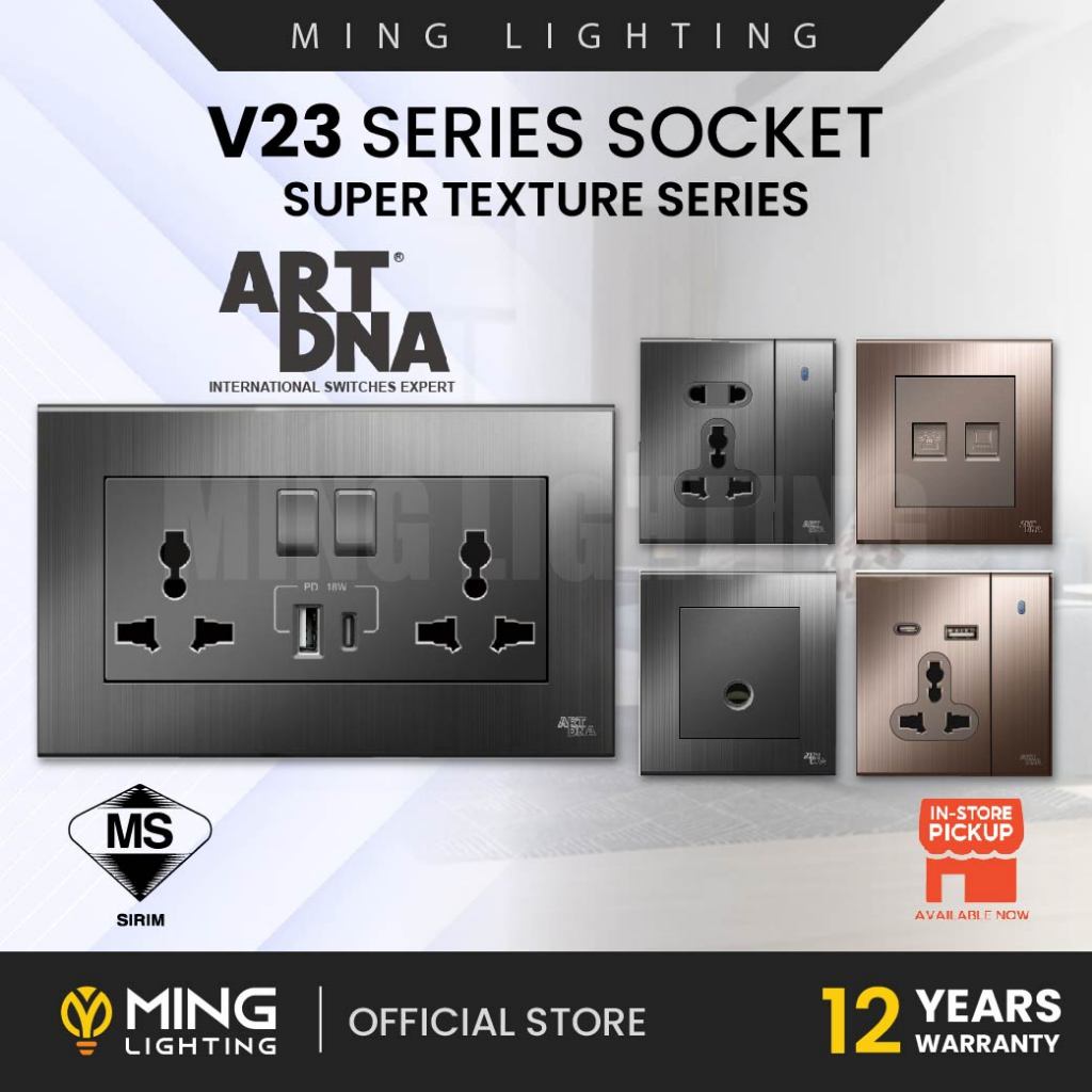 ARTDNA A23 Modern Wall Switch LED Indicator 15A 16A 20A 25A 45A TV ...