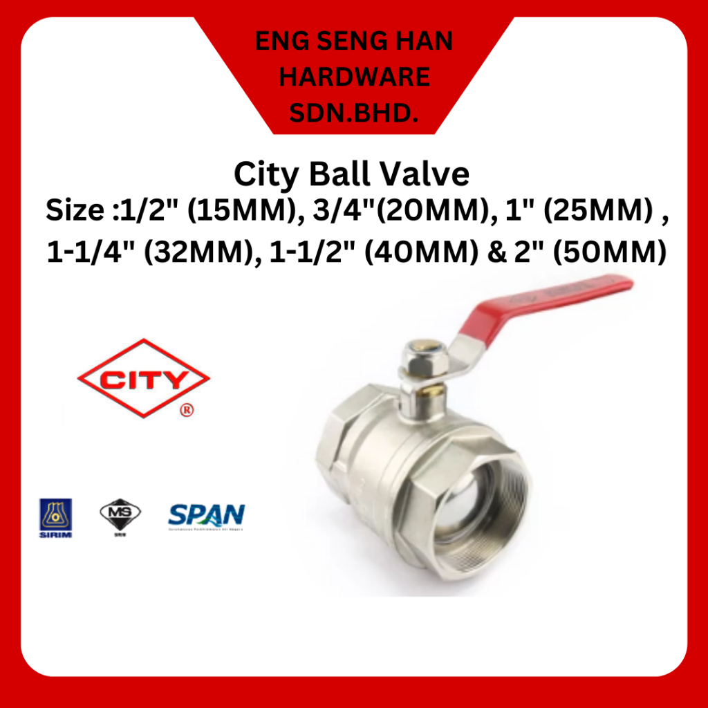 CITY CHROME PLATED BRASS BALL VALVE PN25 1/2" (15MM) , 3/4"(20MM) ,1 ...