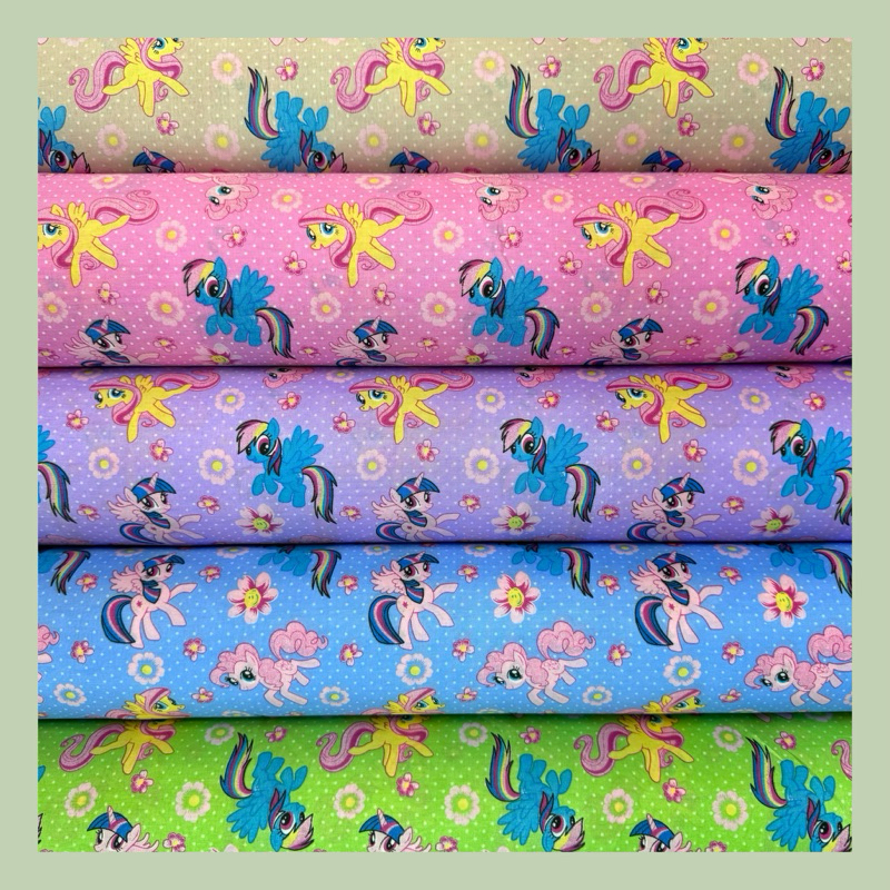 Kain Cotton Corak Cartoon / My Little Pony / Bidang 45 inci / Ready ...