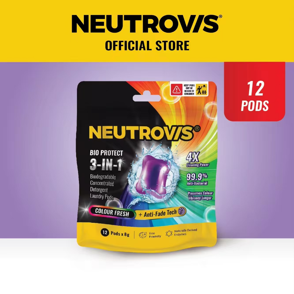Neutrovis 3-IN-1 Biodegradable Concentrated Detergent Laundry Pods (8g ...