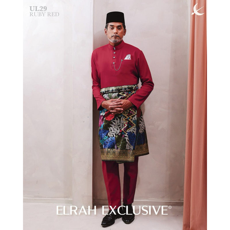 ULTIMATE 1.0 BAJU MELAYU ELRAH EXCLUSIVE ( RED & ORANGE ) | Shopee Malaysia
