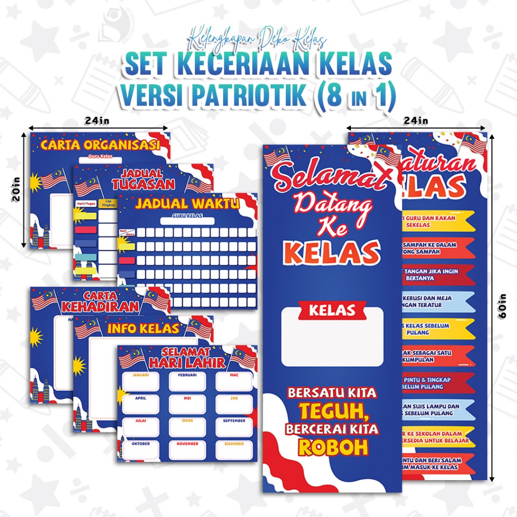 ⚡HOT⚡ 8in1 - SET KECERIAAN KELAS EDISI MERDEKA / PATRIOTIK / PAK-21 ...