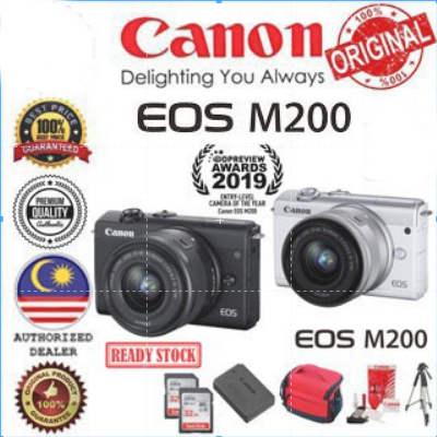 Canon EOS M200 Mirrorless Digital Camera with 15-45mm Lens Original ...