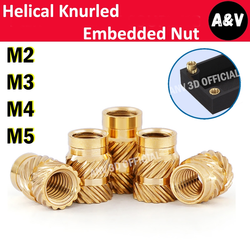 [M2 M3 M4 M5] Helical Knurled Embedded Nut / Heat Threaded Inserts | Shopee Malaysia