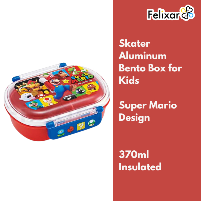Skater Aluminum Bento Box for Kids - 370ml, Super Mario Design ...