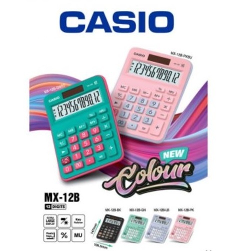 Original Casio Calculator MX-12B 12 Digits Large Display Colorful ...
