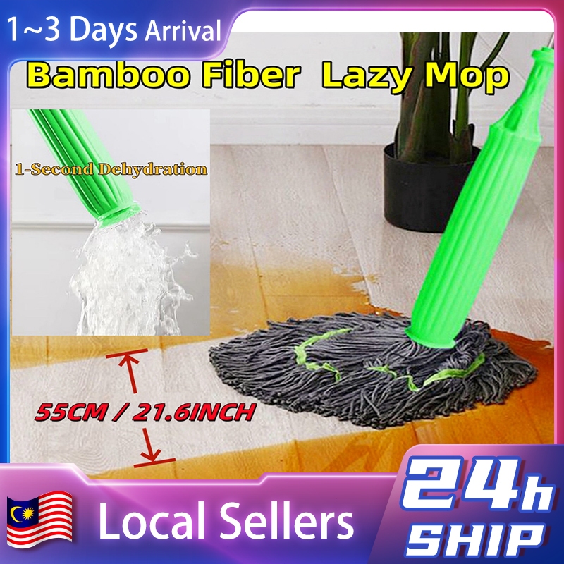 1-Second Dehydration Bamboo Fiber Self Twisting Rotating Mop/Hand-Wash ...