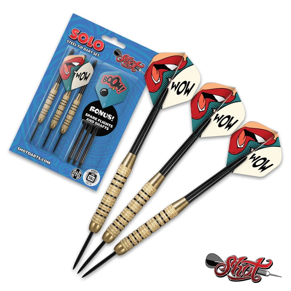 (FREE SHAFT) SHOT Solo Steel Tip Dart 18G- Suitable for beginner ...