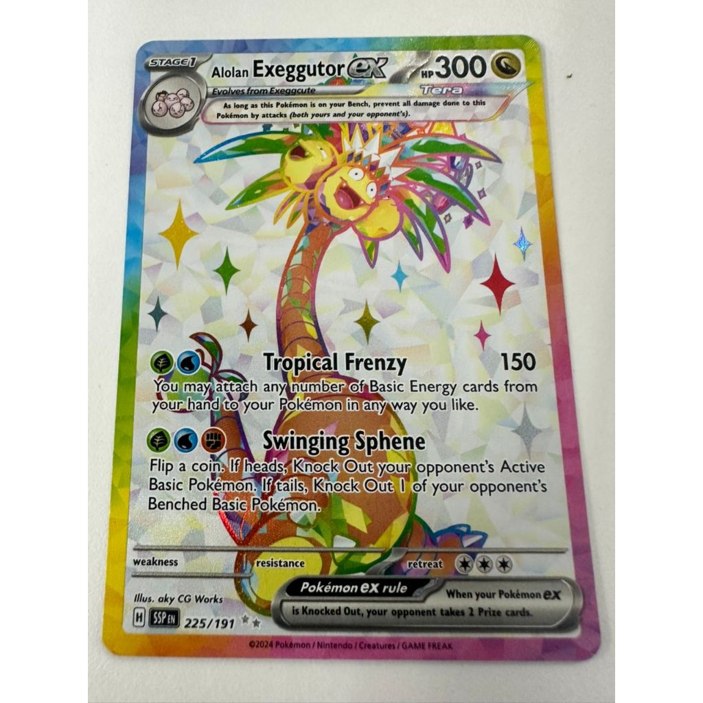 Alolan Exeggutor ex - 225/191 - Full Art Secret Rare Scarlet & Violet ...