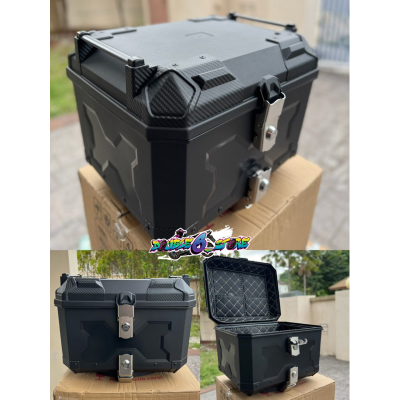 Top Box Logo X 45L Plastik,Motorcycle Box Double Lock Tapak Besi Top ...