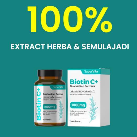 SuperVita Biotin C+ Dual Action Formula 1000mg 30 tablets | Shopee Malaysia