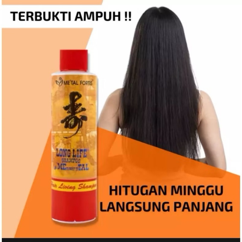 SHAMPOO LONGLIFE METAL PEMANJANG TAMBUT ORIGINAL BOTOL MERAH ( ready ...