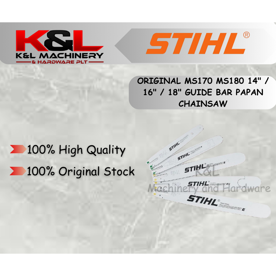 Original STIHL MS170 MS180 MS210 MS230 14" / 16" / 18" Guide Bar Papan Chainsaw | Shopee Malaysia