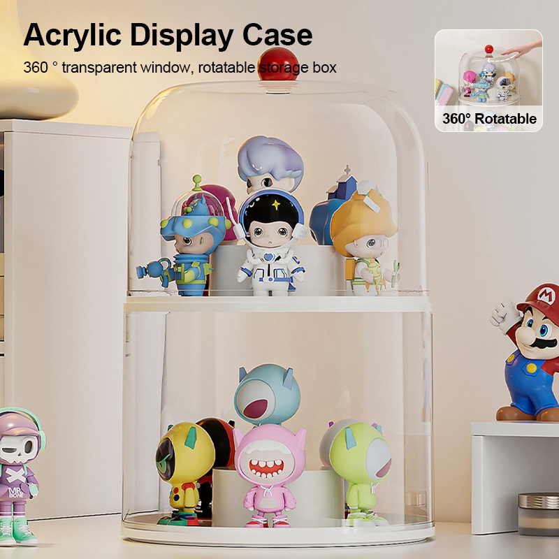 Toy pop mart organizer Rotatable desktop Toy display storge box display ...