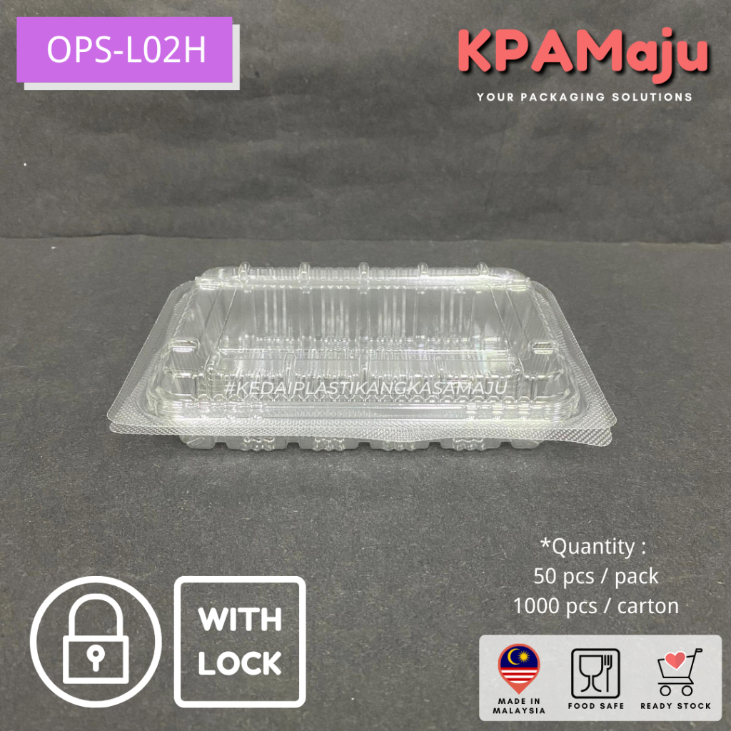 [50PCS] OPS-L02H - Bakery Disposable Plastic Clear, Bekas Kuih Plastik ...