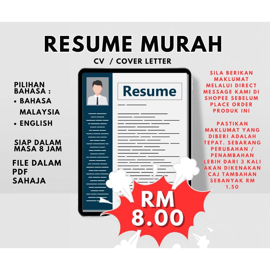 RESUME MURAH , CV | RESUME , CV | Shopee Malaysia