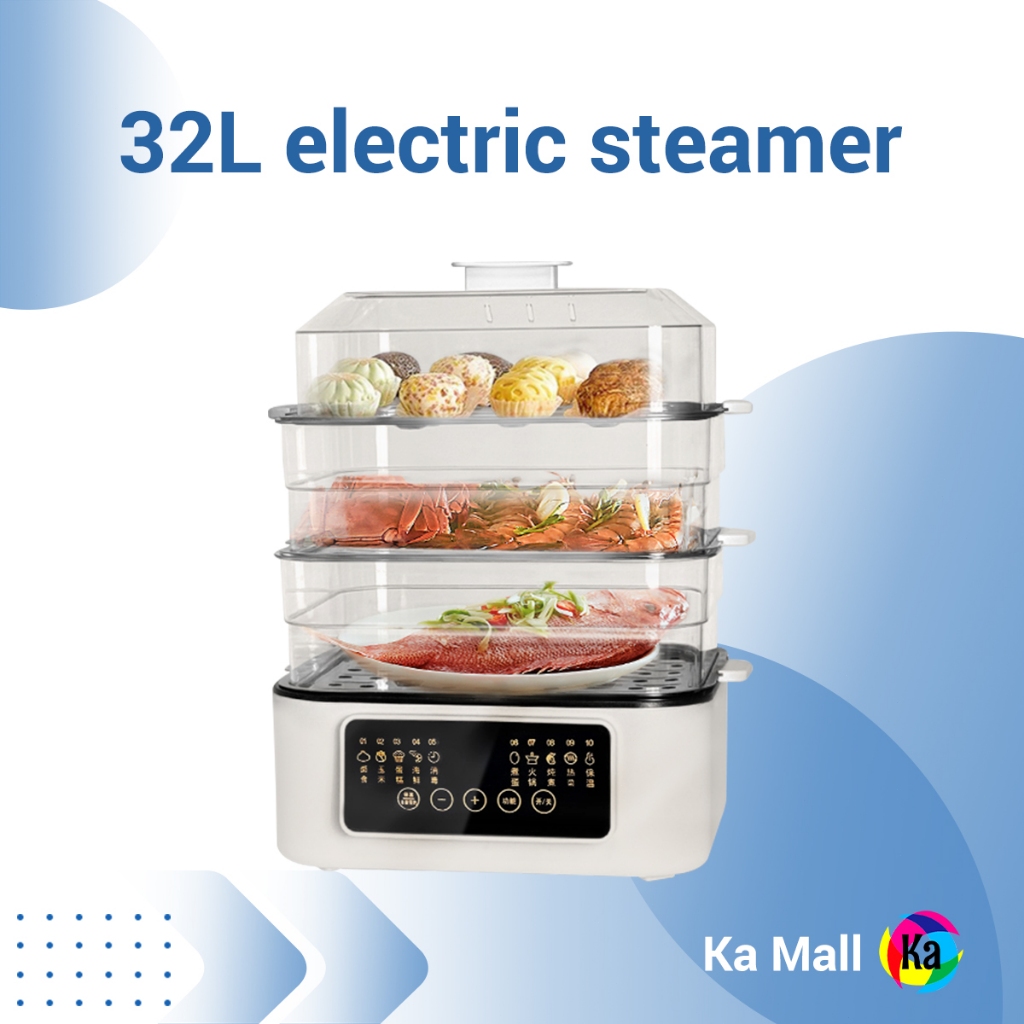 Electric Steamer 3-Layers Multi-Function Fast Cooking Food Grade ...