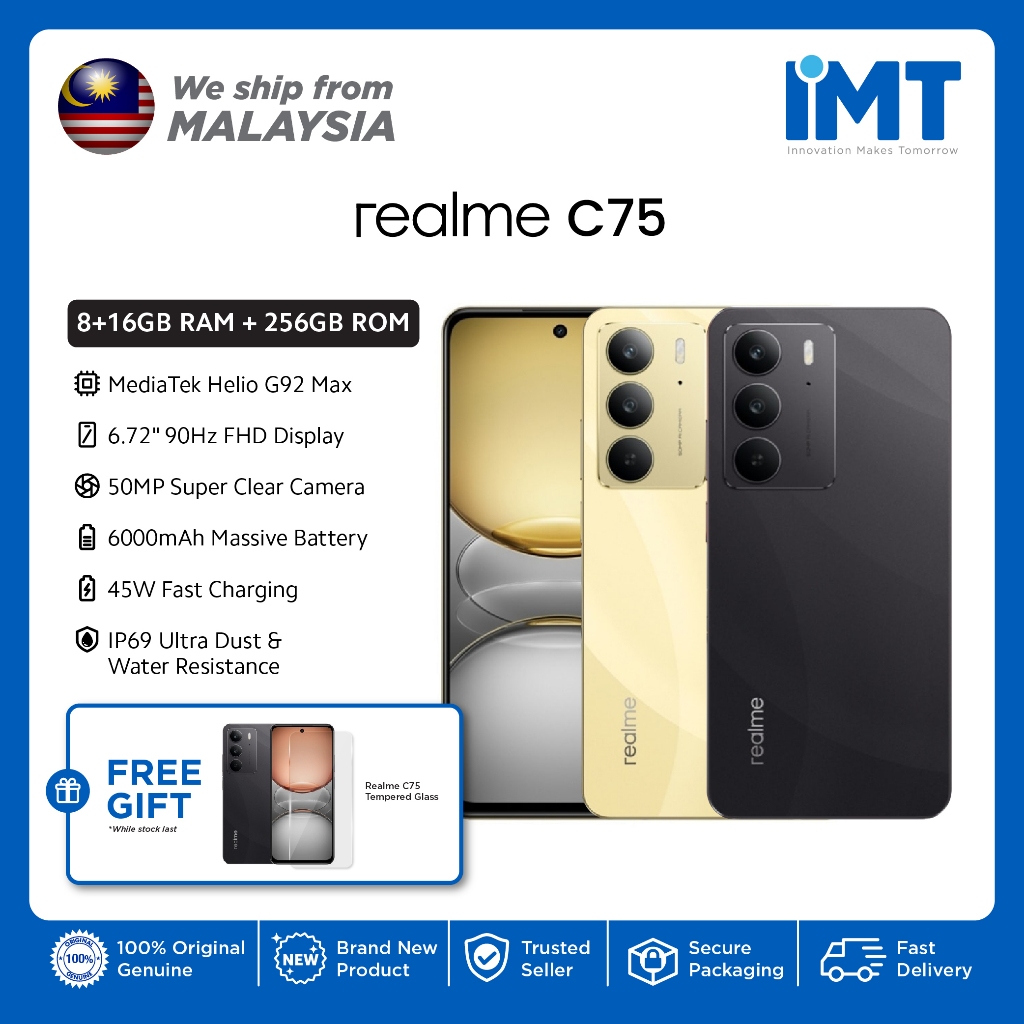 Realme C75 Smartphone | Mediatek Helio G92 Max | 672" IPS LCD Display ...
