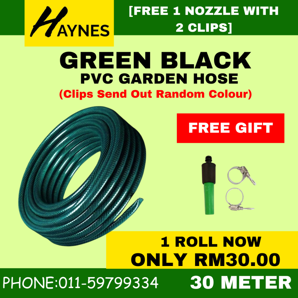 🔥RM30.00🔥 HAYNES Heavy Duty 2.5MM Reinforced PVC Flexible Garden Hose ...