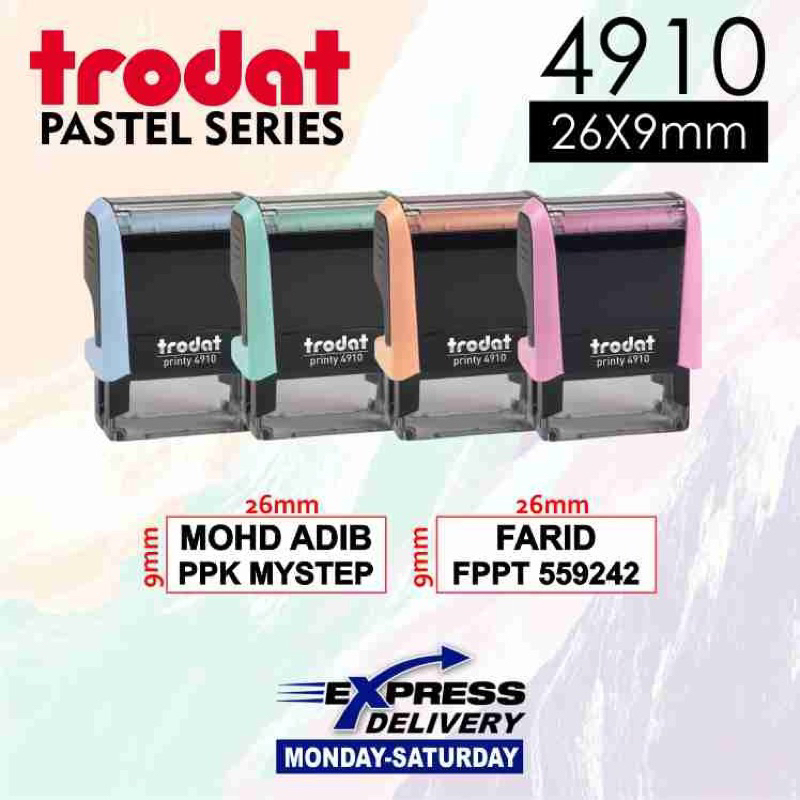 TRODAT SELF INK STAMP PASTEL / RUBBER STAMP / COP NAMA / COP JAWATAN ...