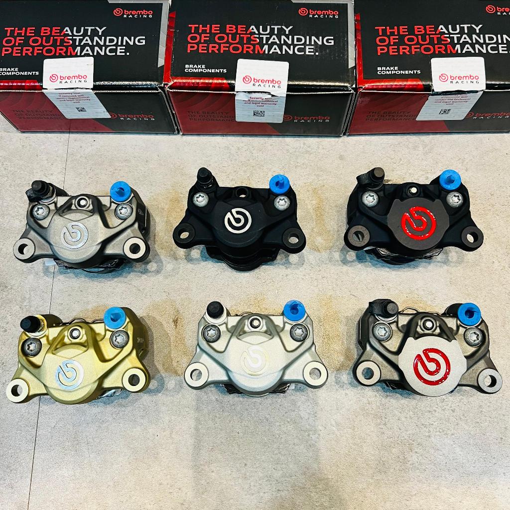Original BREMBO P34 2 Pot Brake Caliper Red Logo Black/ Silver/Gold 100 ...