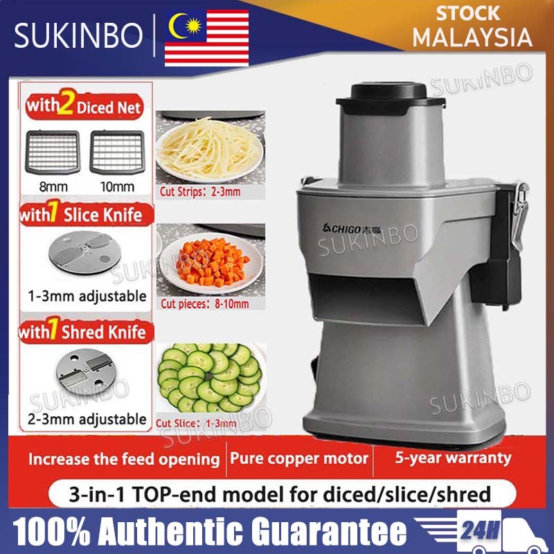 SUKINBO 3in1 Shred/Slice/Dice Multifunctional Electric Vegetable Cutter ...