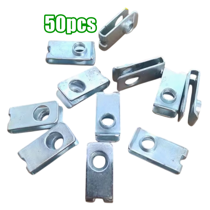 50pcs Car Number Plate Pin U-Clip M6 Clip 6mm U Nut Spring Clip ...