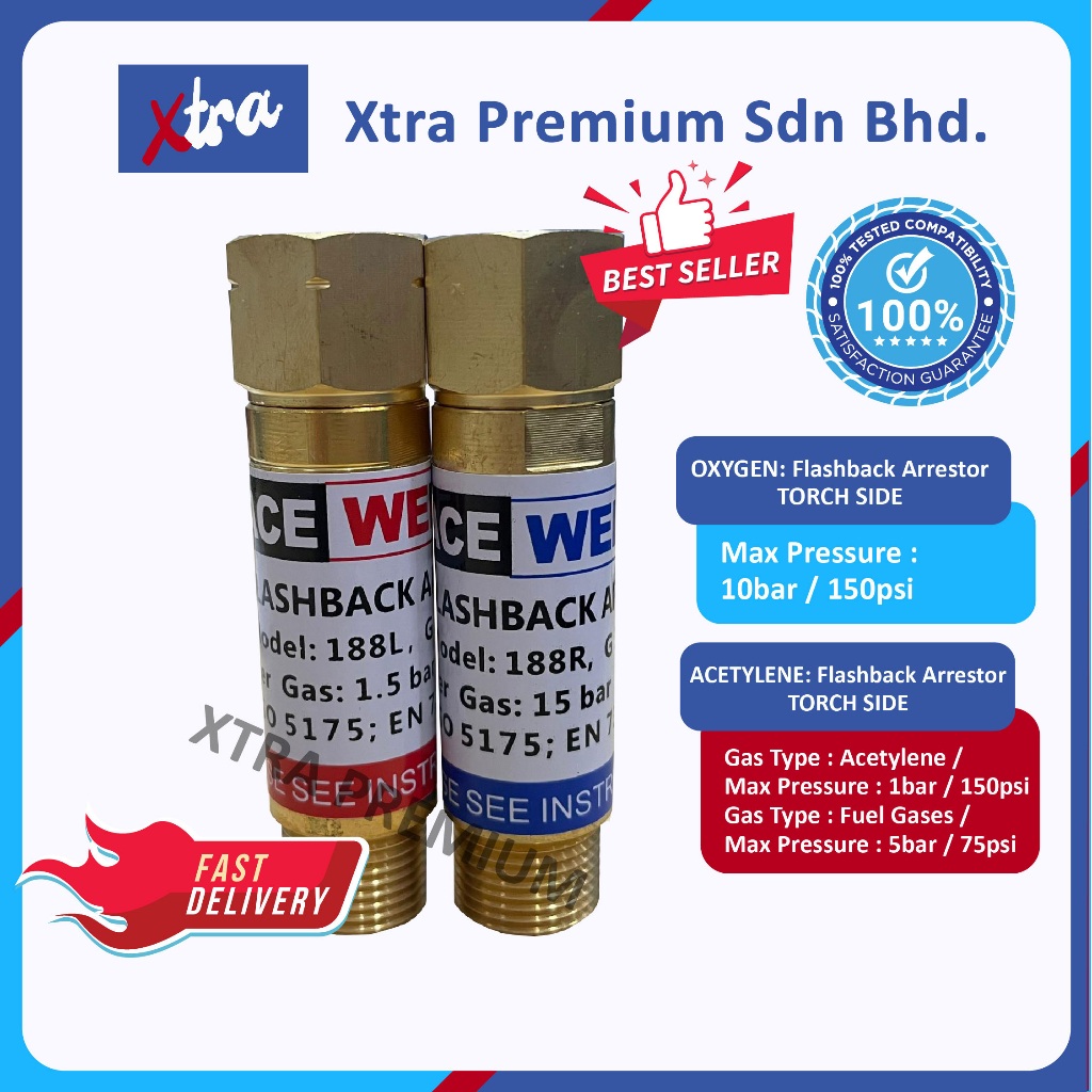 ACE WELD OXYGEN / ACETYLENE FLASHBACK ARRESTOR (TORCH SIDE) | Shopee ...