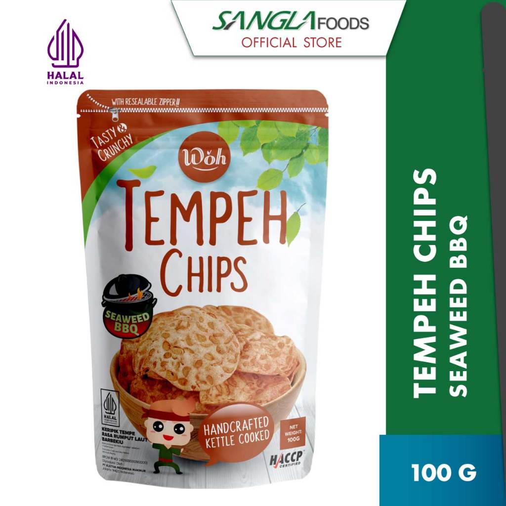 Woh Tempeh Chips Seaweed BBQ (100g) Halal certified | Shopee Malaysia